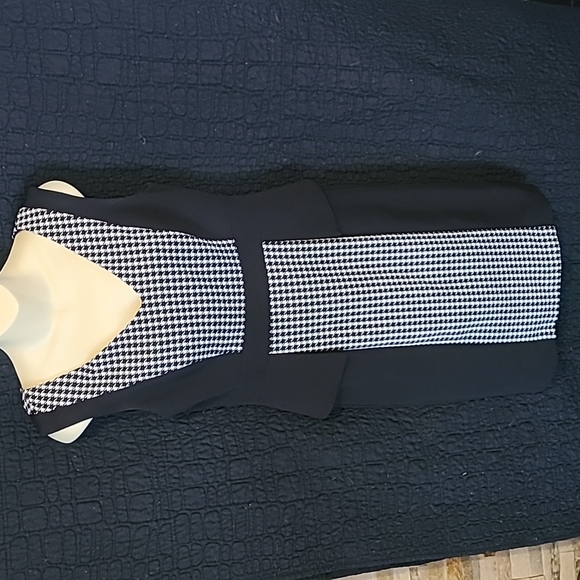 New York & Company | Dresses | Houndstooth Sheath Dress With Peplum ...